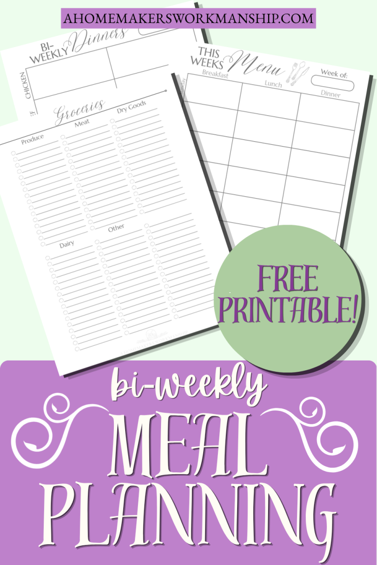 How to Meal Plan Bi-weekly - and why it works! - A Homemakers Workmanship